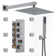 CASAINC 12 Inch Rainfall Thermostatic Shower System with Body Spray and Temperature Display ...